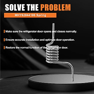 Upgrade (2 Pcs) MHY62044106 Refrigerator Door Spring Replace MHY62044104 MHY62044103 Flapper Door Spring Compatible With LG Kenmore Electronics Refrigerator LFX25976ST LFX28978ST LFX28968SB LFX28968ST