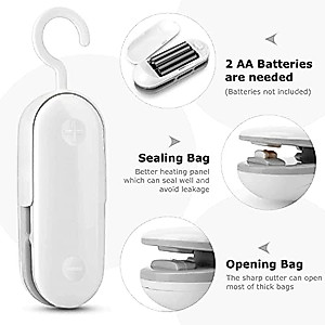 Mini Bag Sealer, Portable Vacuum Sealers, Chip Bag Sealer, Handheld Heat Seal, 2 in-1 Heat Seal and Cutter Mini Food Sealer for Plastic Bags