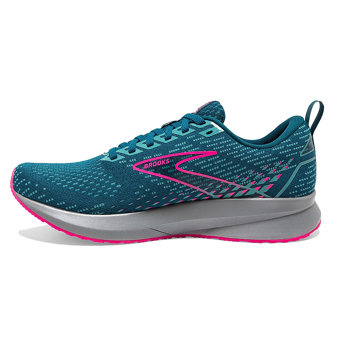 Brooks Women's Levitate 5 Neutral Running Shoe - Blue/Porcelain/Pink - 8.5 Medium