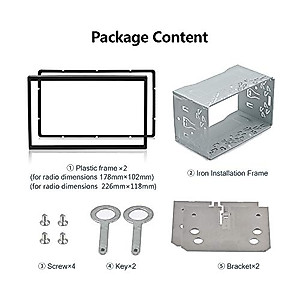Universal Double DIN Installation Slot Metal Car Stereo Radio Mounting Frame 2DIN Universal Car Radio Adapter in-Dash Mounting Frame Complete Fitting Kit