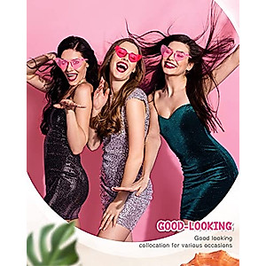 Chicpop 8 Pack Heart Sunglasses for Women Rimless Heart Shape Sunglasses Heart Glasses Party Favors for Adult