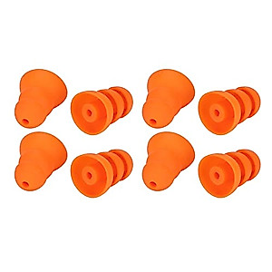Yoidesu Silicone Eartips, 8pcs Earbuds Noise Reduction Replacement Earplugs for Se846 Se535 Se215 and Inner Hole 2.0 to 3.5mm Earbud Orange