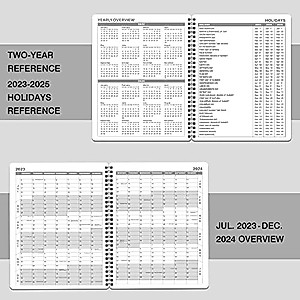 2023-2024 Weekly Appointment Book & Planner - 2023-2024 Daily Hourly Planner, July 2023 - June 2024, 8" x 10", Half Hour (30 Mins) Interval, Twin-Wire Binding, Lay-Flat, Round Corner, Thick Paper