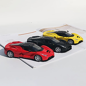 Compatible for 1:32 Ferrari Sportscar Race Car Model Toy for Kids Boy Girl or Adult Ideas Gift, Pull Back Toy Car Alloy Diecast Vehicle w/Sound & Light, for LaFerrari Lovers or Child (Red)