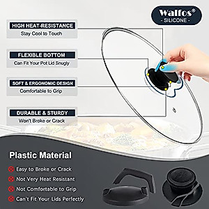 Walfos Universal Silicone Pot Lid Replacement Knob, Heat Resistant Pan Lid Holding Handles, Dishwasher Safe, BPA Free, Great for Slow Cookers, Skillets and Kitchen Cookware Covers, 1 Pack