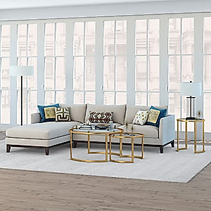 Mitera 20'' Wide Round Side Table in Brass