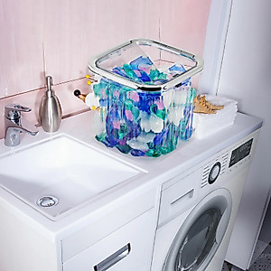 Famaster Laundry Pods Container with Pop-Up Lid, Laundry Pod Holder Holds 120+ Laundry Pods, Easy to See Dishwasher Pod Laundry Containers for Laundry Room Organization Storage Decor