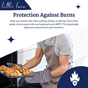 Little Lana Arabesque Silicone Oven Mitts, Gray