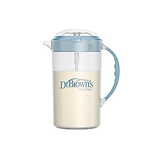 Dr. Brown's Baby Formula Mixing Pitcher with Adjustable Stopper, Locking Lid, & No Drip Spout, 32oz, BPA Free, Blue