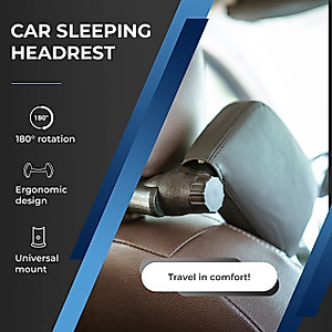 Car Headrest Pillow - Adjustable Car Seat Headrest Pillows with Memory Foam for Cushion & Support - U Shaped Car Neck Pillow & Head Rest for Sleeping Comfort - Universal Fit for All Ages & Heights