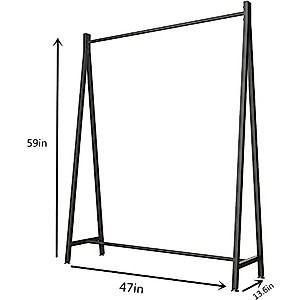 DR.IRON Black Metal Clothing Rack, Industrial Clothes Rack with Top Rod Heavy Duty Clothing Rack for Hanging Clothes for Home Bedroom,Clothing Store, Laundry Room