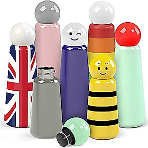 Stainless Steel Water Bottle | 750ml Insulated Water Bottle BPA Free | Cool and Modern Leak Proof Skittle Bottle Flask | Cold for 24+ Hours, Hot for 12 | Light Grey & Coral by Lund London