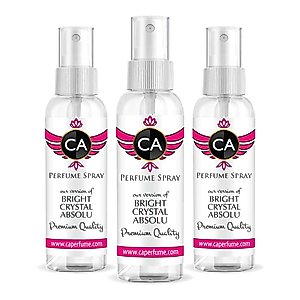 CA Perfume Impression of Bright Crystal Absolu For Women Replica Version Fragrance Dupes Concentrated Long Lasting Eau de Parfum Spray Refillable Atomizer Bottle 2 Fl Oz/60ml-X3