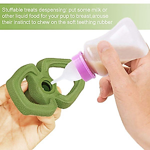 M.C.works Puppy Chew Toys Teething Pacifier, Small Dog Teething Rings Toys for Puppies Within 2 Month, Treat Dispensing Toy Soft Rubber, Newest Design Pack of 2.