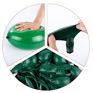 100pcs Dark Green Balloons, 12 inch Latex Balloons, Helium Green Party Balloons for Birthday Baby Shower Wedding Graduation Holiday Ballons Party Decor(With 2 Green Ribbons)