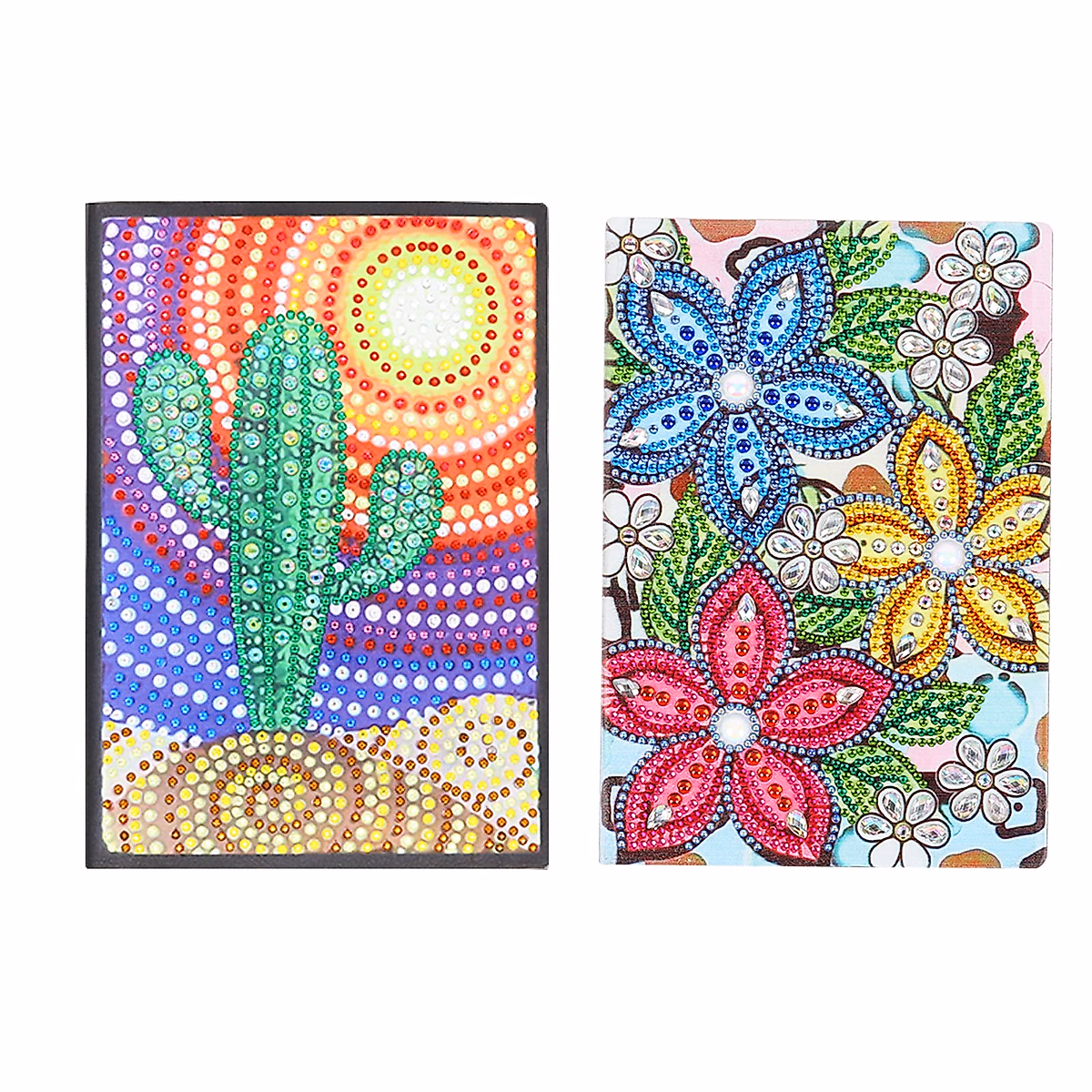 DCIDBEI 2-Pack DIY Diamond Paintings Notebook 5D Diamond Art Notebooks Paper A5 50 100 Art Diamond Notebook Kid Stitch Cross Stitch Notebooks Sketch Books for Adults DIY Diamond Dots Notebooks Blank