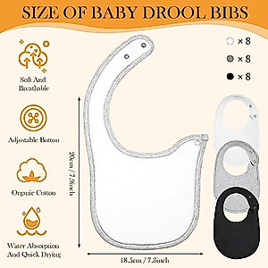 Yahenda 24 Pcs Baby Bandana Drool Bibs Soft and Absorbent Cotton Toddler Bibs Set with Adjustable Snap for Boys Girls Newborn Unisex Infants Feeding Teething Drooling, Plain Colors