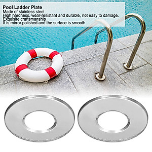 2 PCS Pool Ladder Escutcheon Plates,Pool Ladders & Pool Handrail Covers,Stainless Steel Pool Ladder Rings Fits for 1.5" Inner Diameter Tubing Pool Handrail