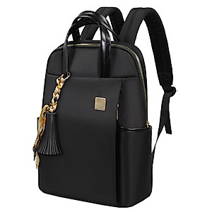 Laptop Backpack Purse 14 to 15.6 Inch 16 for Women Mini Small Computer Case Business Work Commuter Teacher Girl Cute College Fashion Carry on Airplane Travel Essentials Accessories Black Laptop Bag