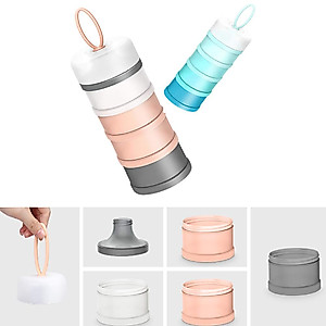 Kaptin Formula Dispenser,Non-Spill Portable Stackable Baby Milk Powder Dispenser,Snack Storage Container,BPA Free,4 Feeds (Blue)