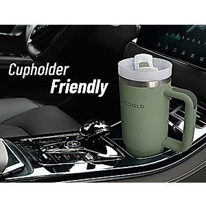 DLOCCOLD 40 oz Stainless Steel Tumbler with Handle, Insulated Tumbler With Lid & Straw, Travel Mug Cup Holder Friendly, Reusable Large Tumbler for Water, Iced Tea or Coffee, Gift for Men Women