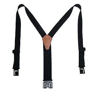 Perry Hook-On Belt Suspenders Big N Tall - The Original - Black - 1.5"W x 54L