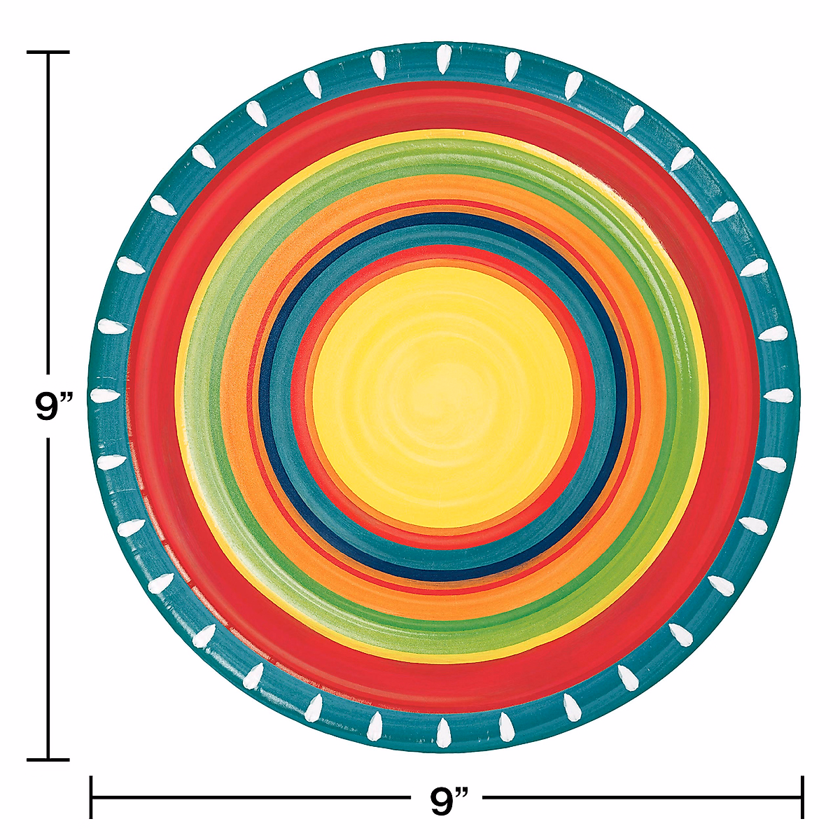 Creative Converting Paper Dinner Plates, 9", Multicolor