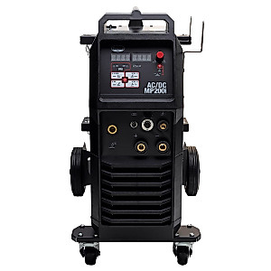 Eastwood Elite 200 Amp Multi-Process AC/DC MP200i Welder | TIG Welder High Frequency Start and Foot Pedal | Welding Machine with MIG Stick Welder | 120V OR 240V Dual Voltage | Tig Welder AC/DC | Black
