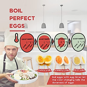 enter Egg Timer for Boiling Eggs,Kitchen Gadget, Color Changing Egg Timer Thermometer,Pack of 4
