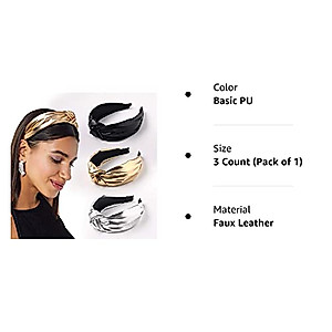 Ivyu Headbands Women Hair Head Band- Knotted Wide Turban headband Fashion Cute Hairbands Hair Accessories for Girls and Women (YHHFG-017)