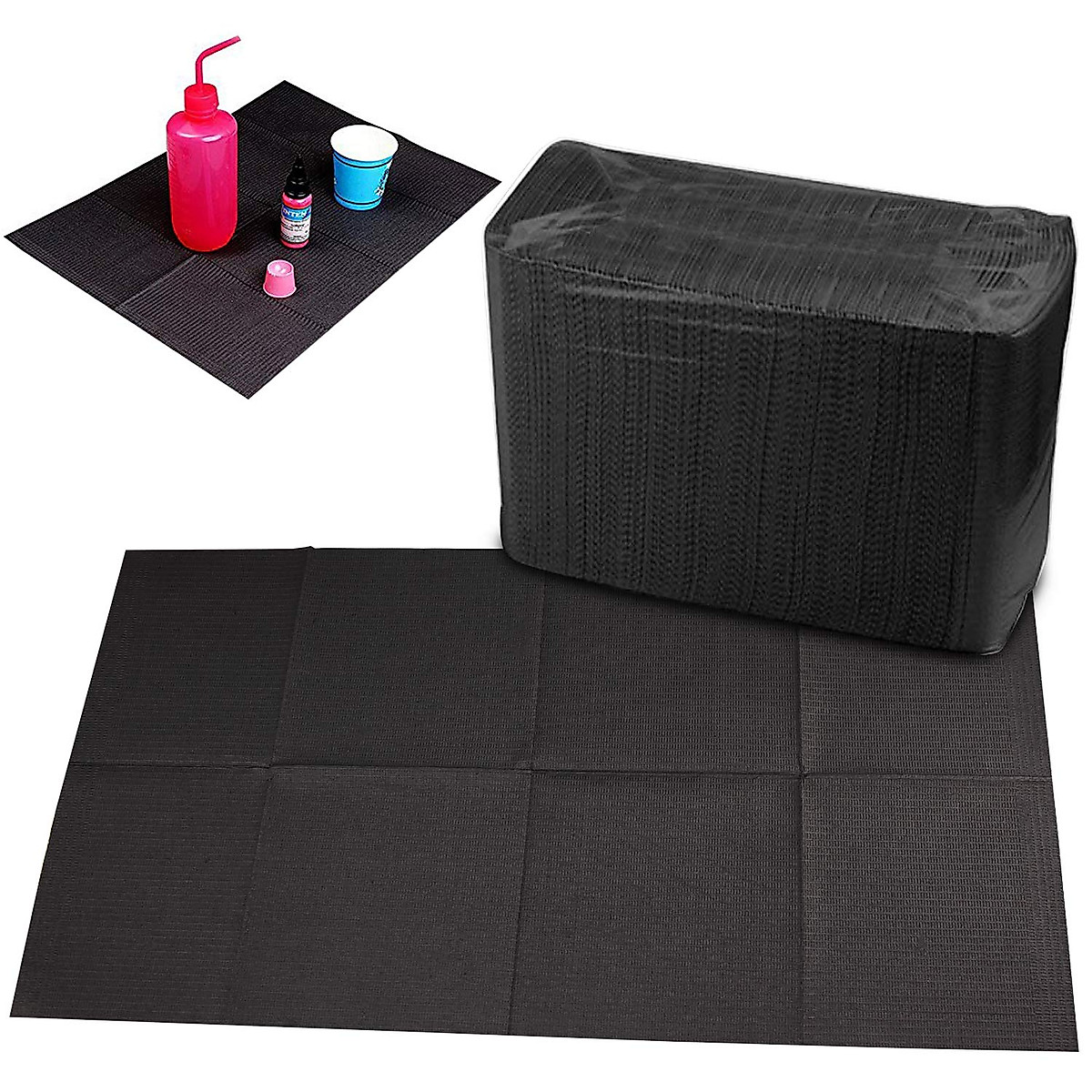 Disposable Dental Bibs Sheets Cloths, Tattoo Table Covers Clean Pad,Underpad Hygiene Personal Tattoo Bib Waterproof Tattoo TableCloth Tattoo Supply Sheet, 125pcs13" X 17" (Black) (125 Pcs)