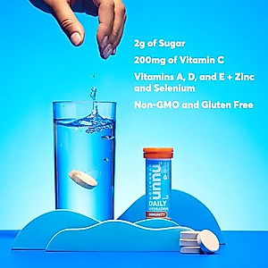 Nuun Hydration Immunity Electrolyte Tablets With 200mg Vitamin C, Blueberry Tangerine and Orange Citrus Flavors, 2 Pack (20 Servings)
