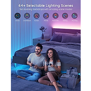 Govee LED Strip Lights 100ft, LED Lights for Bedroom, WiFi RGB LED Lights Work with Alexa and Google Assistant, 64 Modes and Music Sync, Strip Lights for Indoor, Party, Decoration, 2 Rolls of 50ft