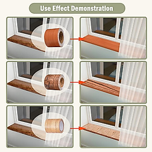 Audvln Wood Grain Repair Tape, 2 inches x 32 feet Wood Grain Tape, Self-Adhesive Wood Tape for Furniture, Flooring, Cabinets, Doors, Windows, Handmade DIY (Begonia Wood Color, 2in)