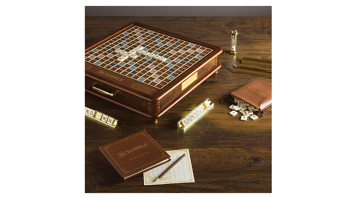 Luxury Scrabble Game with Rotating Wooden Board by WS Game Co