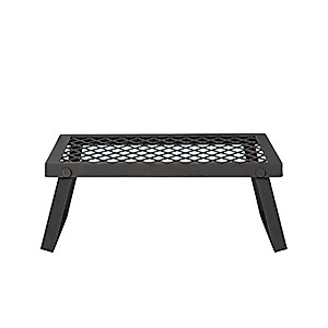 Amazon Basics Medium Portable Folding Camping Grill Grate - 18 x 12 x 7 Inches, Black Steel
