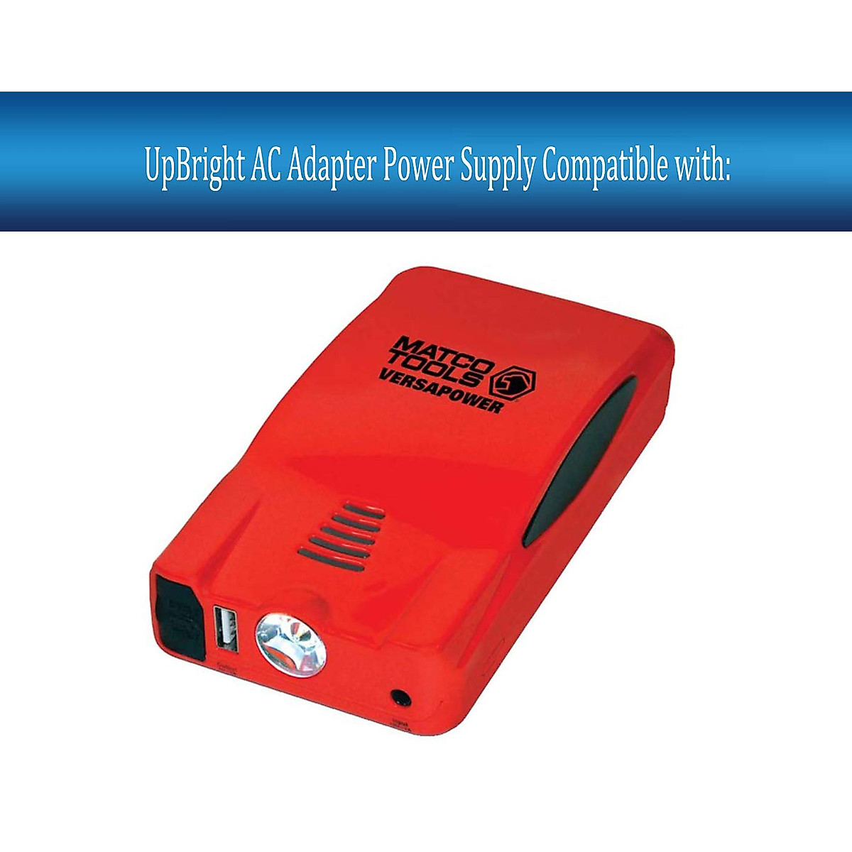 UpBright 14V AC/DC Adapter Compatible with Matco Tools VersaPower MiniJump Car Jump Starter Versa Power Mini Jump 12000mAh Portable Power Supply Battery Input 14V/1A 14VDC 1A 1000mA Charger (Barrel)
