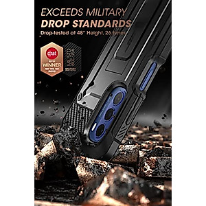 SUPCASE Unicorn Beetle Pro Series Case for Moto G Stylus 5G 2022 [Not Fit 4G Version], with Built-in Screen Protector Full-Body Rugged Belt Clip & Kickstand Case (Black)