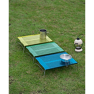 iClimb Mini Solo Folding Table Ultralight Compact for Backpacking Camping Hiking Beach Picnic (Blue - S)