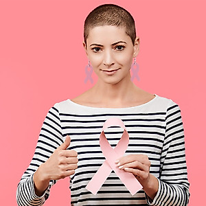 16 Pairs Pink Ribbon Earrings for Women Breast Cancer Earrings for Women Lightweight Handmade Breast Cancer Awareness Leather Earrings