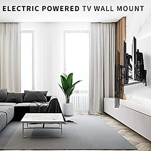 VIVO Steel Electric TV Wall Mount for 37 to 70 inch LCD LED Plasma Screen, Above Fireplace Height Adjustable Motorized TV Pull Down Mantel Bracket, Black, MOUNT-E-MM070