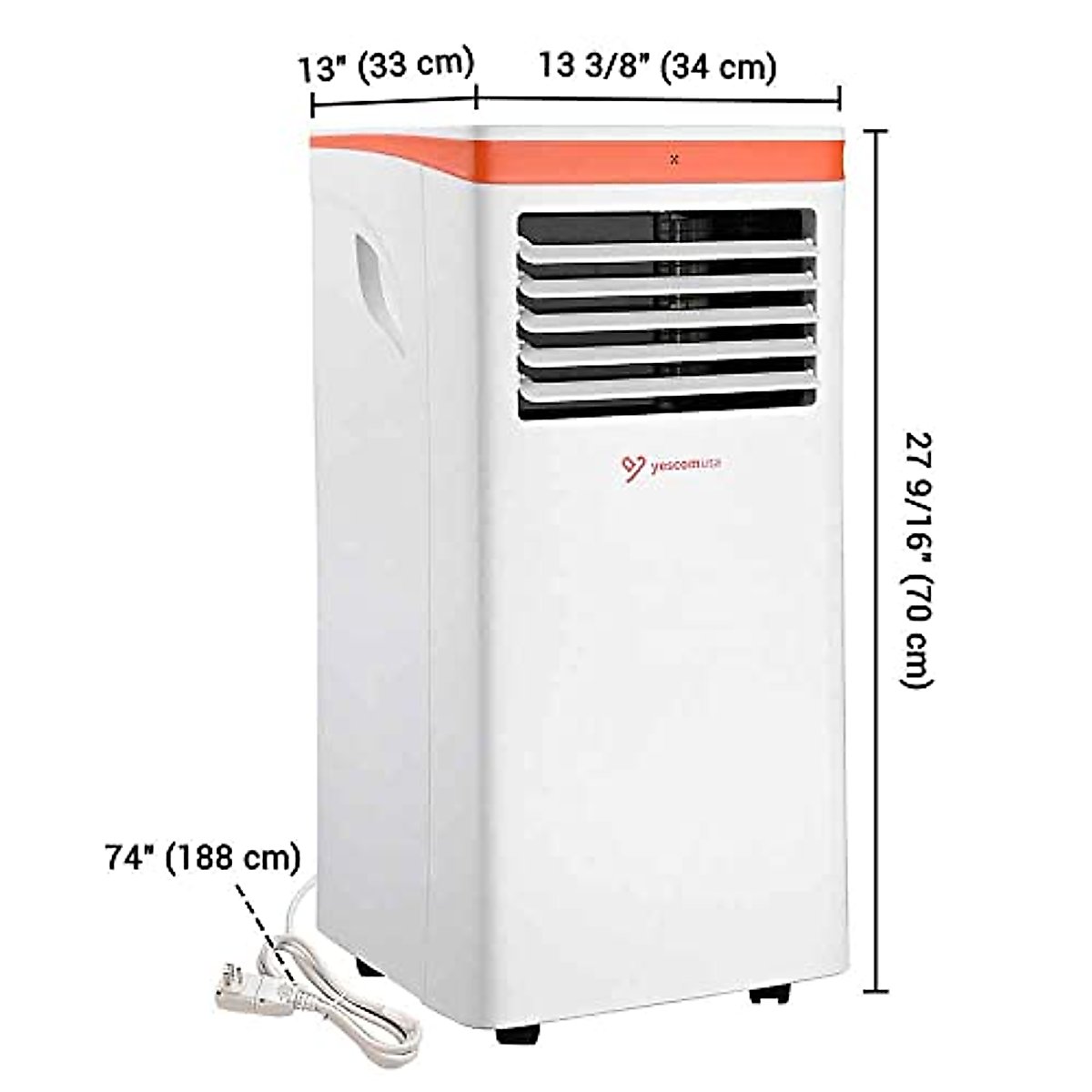 Yescom 10,000 BTU Portable Air Conditioner for Rooms up to 300 Sq. Ft Compact Home AC Unit with Built-in Dehumidifier & Fan & Sleep Modes Remote Control Dust Cover Window Mount Kit for Home/Office