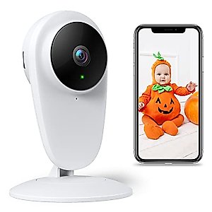 BJS Baby Monitor with Camera and Audio, 1080P Indoor Home Camera with Sound and Motion Detection, Baby/Pet Elder/Nanny, Infrared Night Vision (1 Pack), White (BM-A-1)