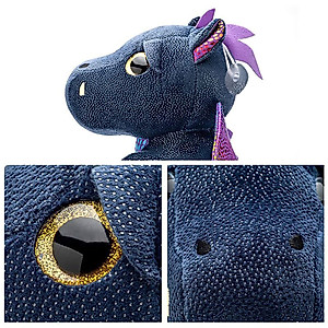 YUKOUQIAN Dragon Stuffed Animal Cute Dragon Plush Doll Toy 10 inch for Girls Boys Christmas (Dragon Black 25cm)