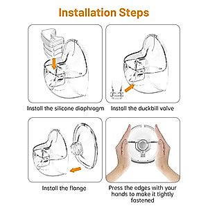 Mumgaroo Hands Free Breast Pump Accessories, Silicone Diaphragm * 1 and Duckbill Valve * 2 for Mumgaroo Wearable Breast Pump, Also Compatible with Momcozy M1, MomMed S18/S21, MISSAA S18/S21