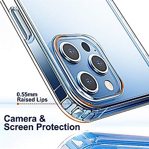 Mkeke Compatible with iPhone 12 Case/Compatible with iPhone 12 Pro Case, Clear Shockproof Protective Phone Cases Slim Thin Cover for iPhone 12/12 Pro 6.1 inch Released in 2020