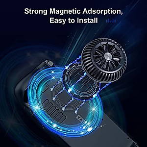 DEVASO Steam Deck Fan, Semiconductor Cooler for Steam Deck with 7-Blade Fan and RGB Colourful Light, 3 Seconds Fast Cooling Magnetic Fan Cooler for Steam Deck OLED, PlayStation Portal, ASUS ROG Ally