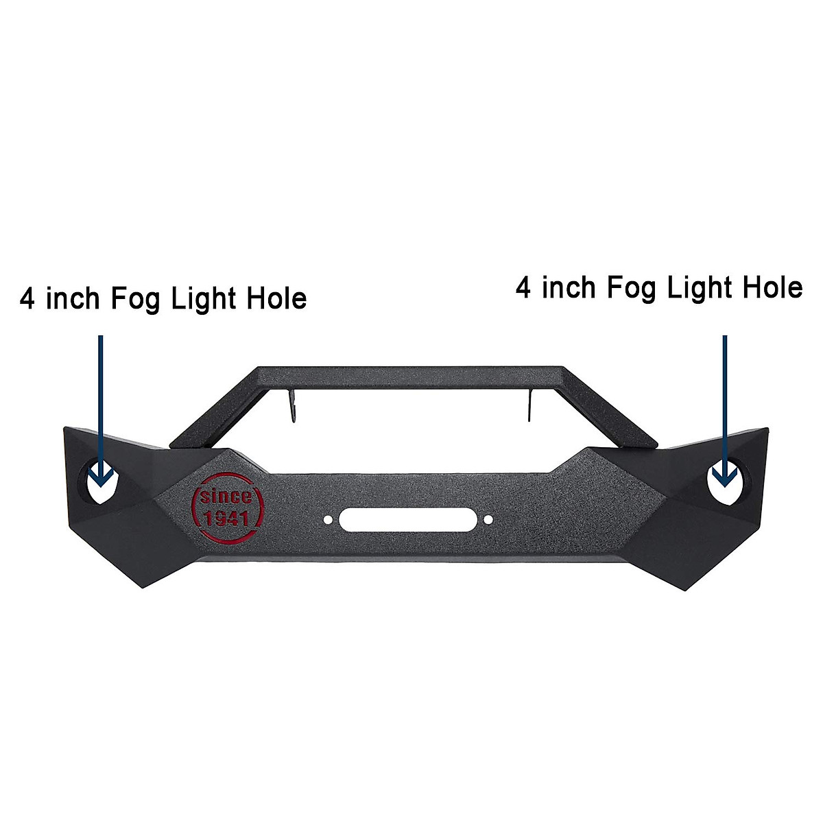 u-Box for Jeep Wrangler JK 07-18 Front and Rear Bumpers Combo w/Tire Carrier & Winch Plate & Hitch Receiver