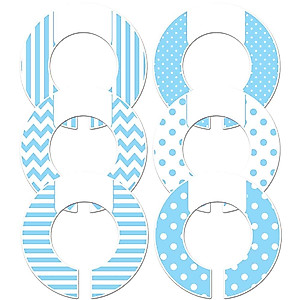 Baby Boy Nursery Clothing Size Dividers or Adult Blue Set of 6 Rod Organizers