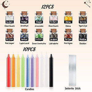 WELLPICK 41PCS Witchcraft Supplies Kit Box for Witch - Crystals Spell Jars for Witches - Herbs for Witchcraft - Spell Candles and Pendulum for Wiccan - Witchy Gift for Women (41PCS)